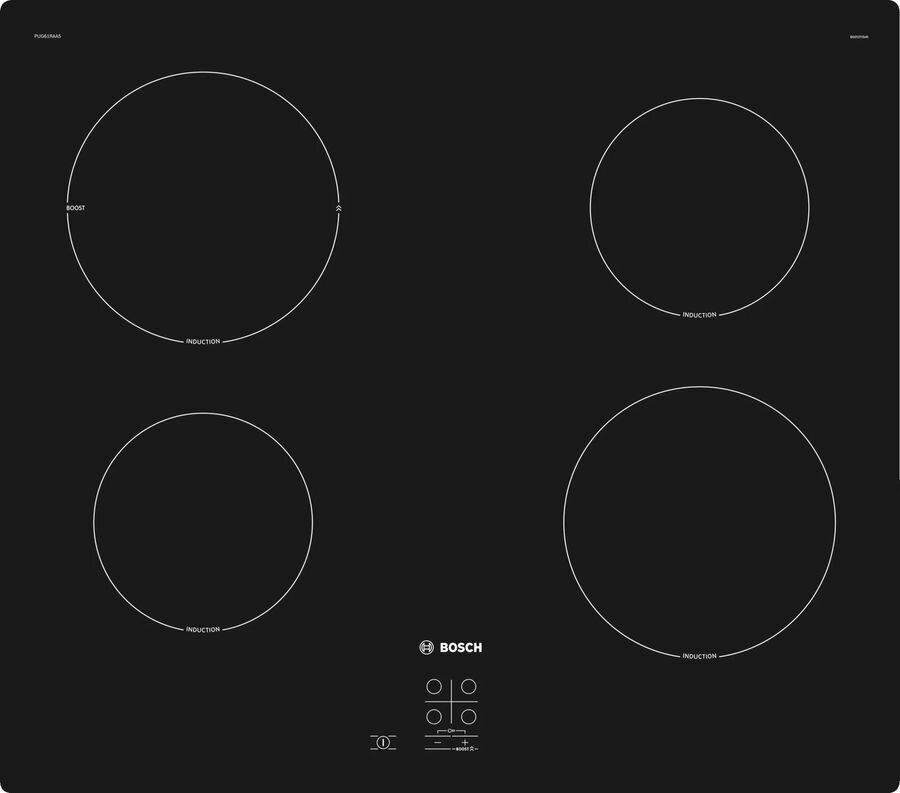 Варочная панель индукционная Bosch Serie 2 PUG61KAA5E черный, стеклокерамика