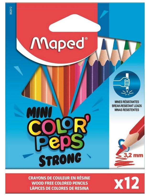 Maped Карандаши цветные COLOR PEPS STRONG MINI 12 цветов