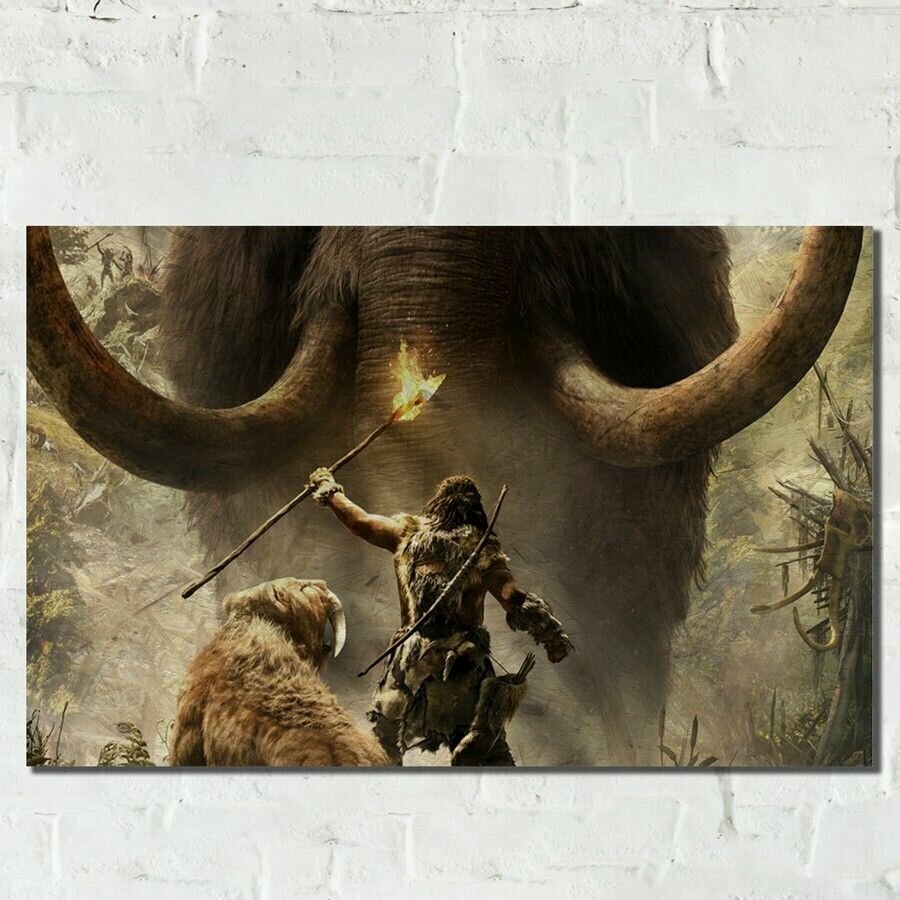 Картина интерьерная на рельефной доске, рисунок ОСП игра Far Cry Primal - 11592