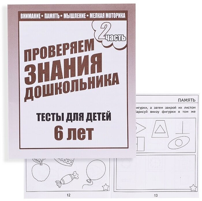 Рабочая тетрадь Весна-Дизайн Тестовые задания для 6-и лет, часть 2 (Д-750)