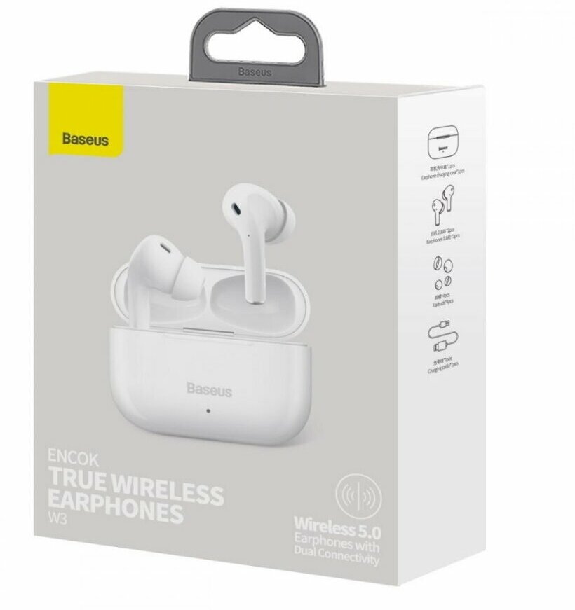 Беспроводные наушники Baseus Encok W3 White (NGW3-02)