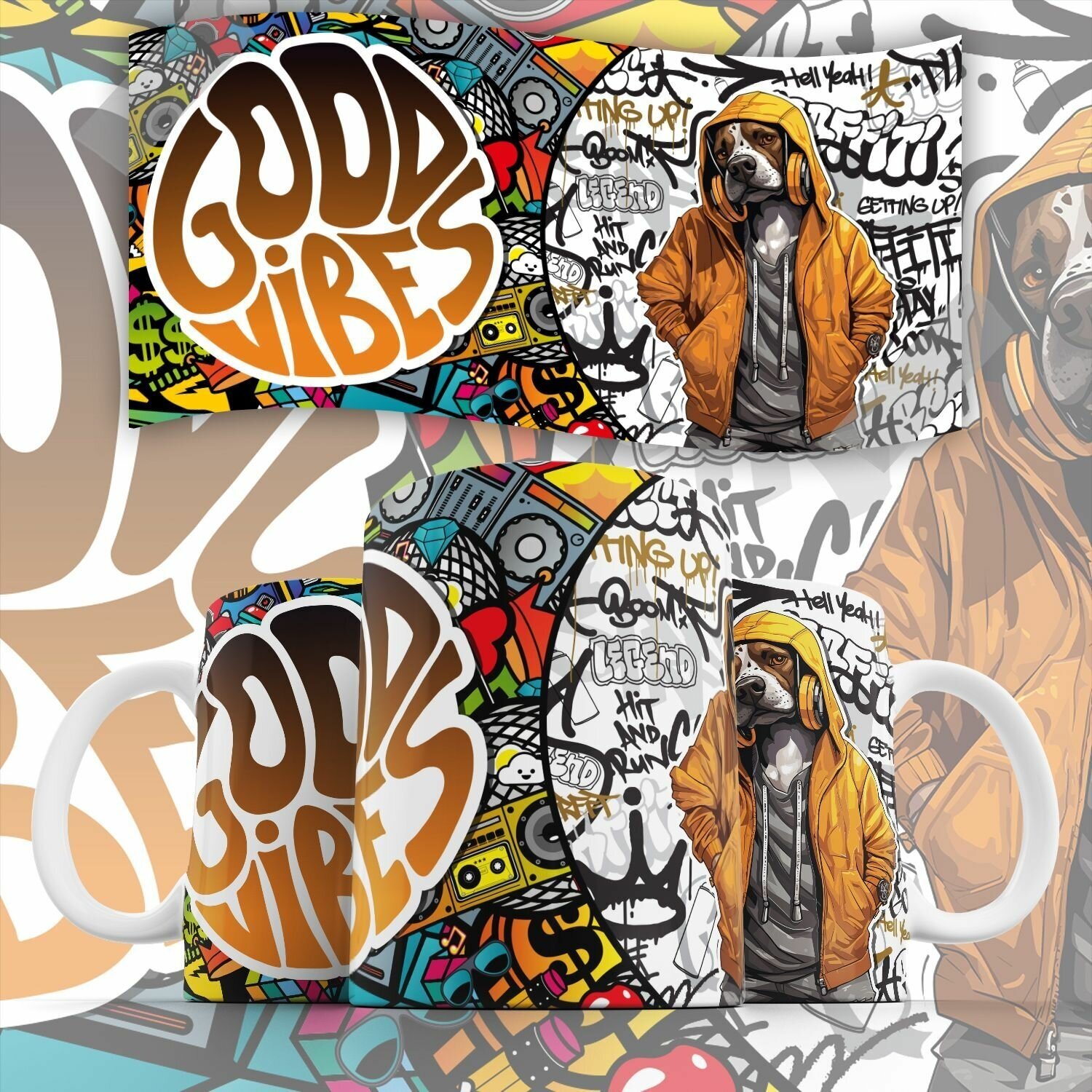 Кружка "Good Vibes / Волны позитива" Forte Print 330мл