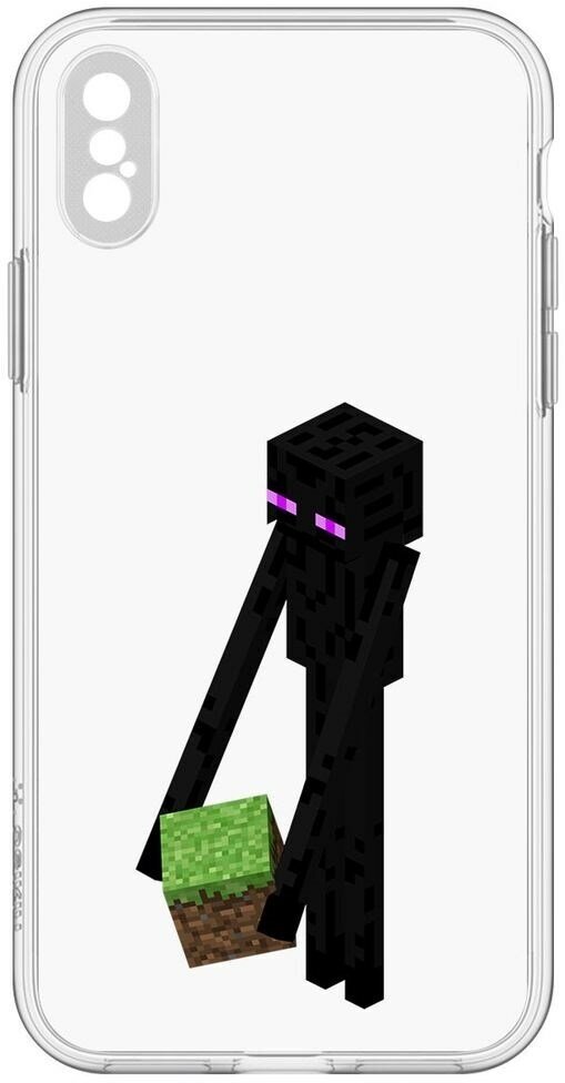 Чехол-накладка Krutoff Clear Case Minecraft-Эндермен для iPhone XS