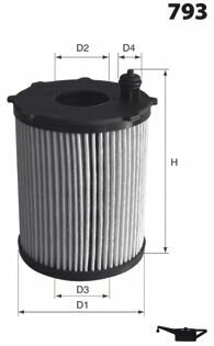 Фильтр масляный вставка MECAFILTER ELH4471