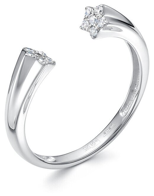 Кольцо, белое золото, 585 проба, родирование, бриллиант