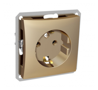 Розетка с Заземлением в Рамку Дуэт (Duet) 16А , Шампань