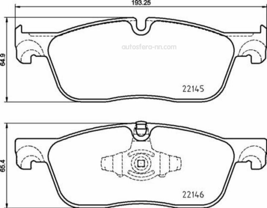 BREMBO P44026 ( P 44 026 ) К-т дисков. тормоз. колодок LAND ROVER Discovery Sport (LC), Range Rover Evoque 2014- F