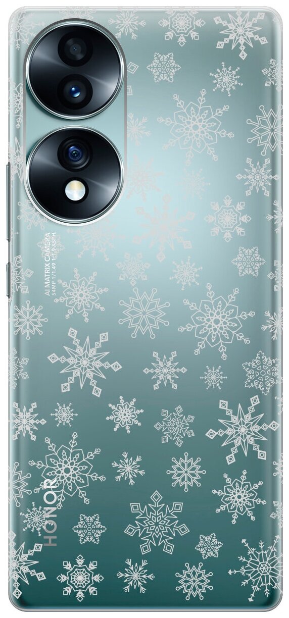 Силиконовый чехол с принтом Fairy Snowflakes для Honor 70 / Хонор 70