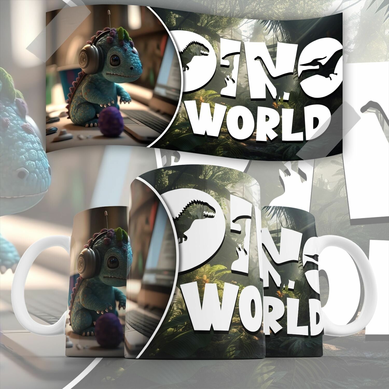 Кружка "Dino World / Мир динозавров" Forte Print 330мл