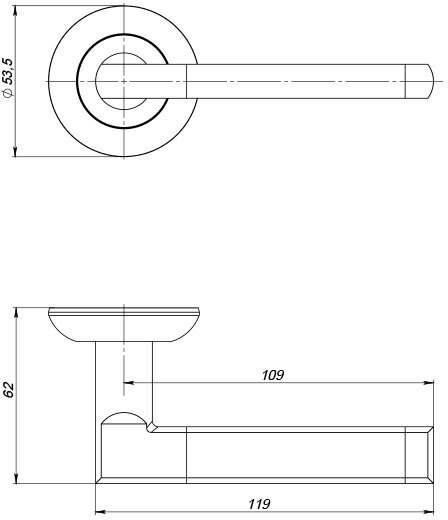 Ручка раздельная Punto (Пунто) R. ZR54. AXIS (AXIS ZR) BL-24 черный
