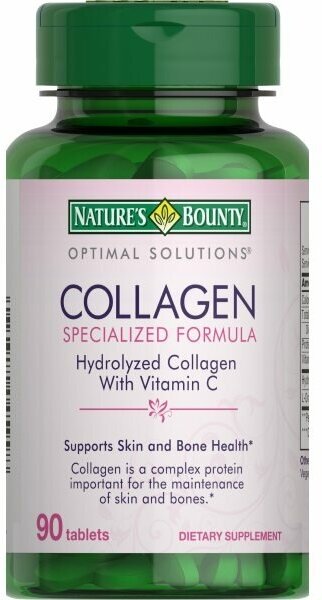Nature's Bounty Гидролизованный коллаген с витамином С таблетки N90