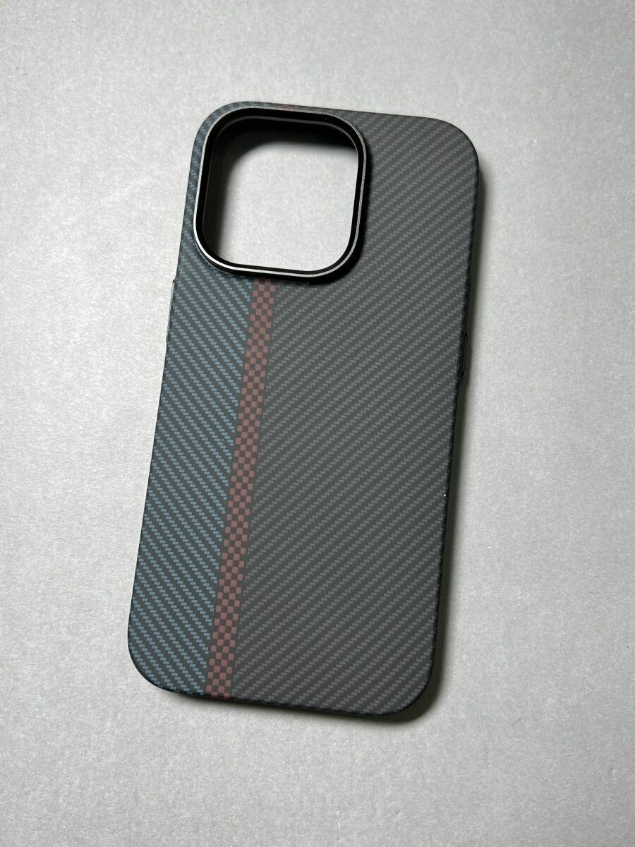 Чехол на iphone 14 , защитный кейс LUXO на айфон 14 под карбон , soft-touch , с рисунком