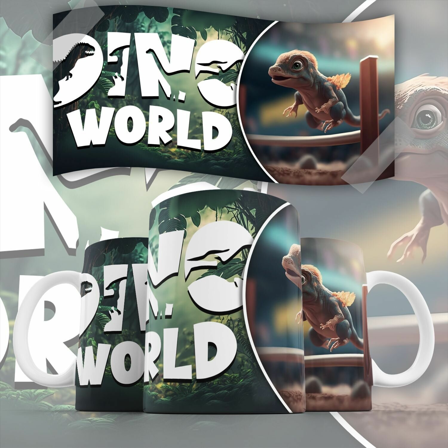 Кружка "Dino World / Мир динозавров" Forte Print 330мл