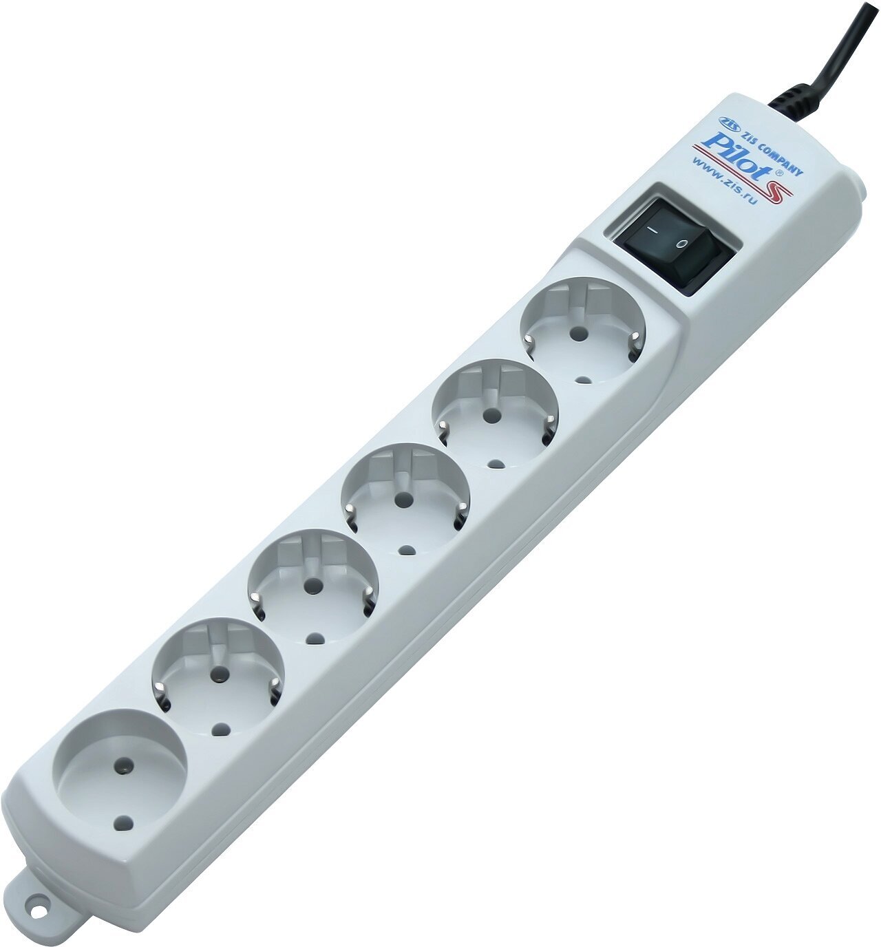 Сетевой фильтр ZIS "Pilot S", 6 розеток, IP00, белый, 2200Вт