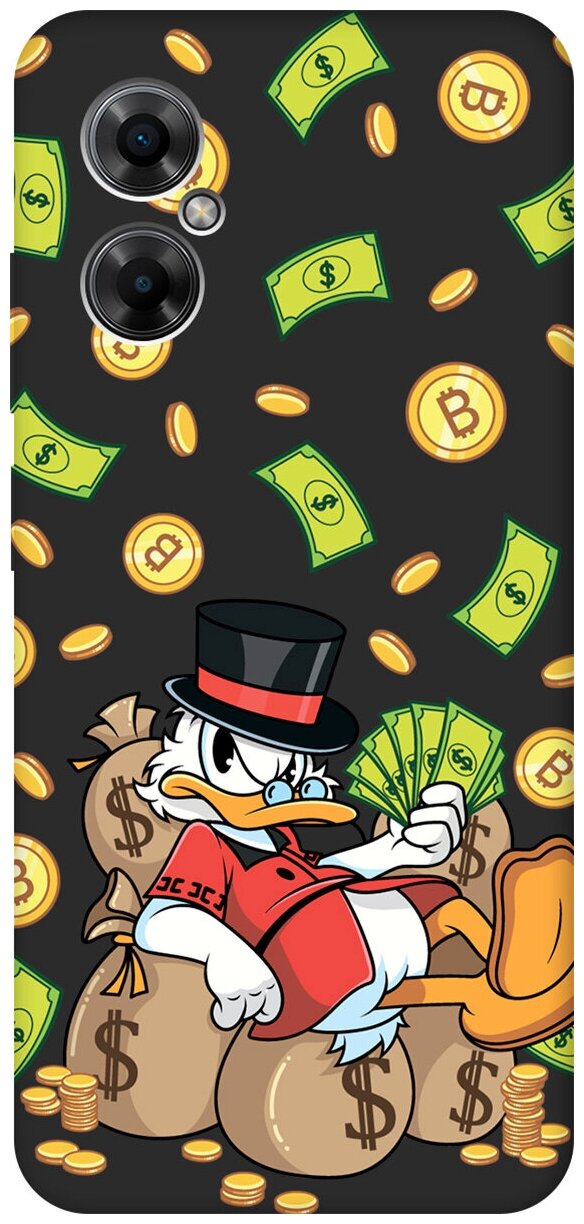 Матовый чехол Rich Scrooge для Xiaomi Poco M4 5G Global / Сяоми Поко М4 5Г с 3D эффектом черный