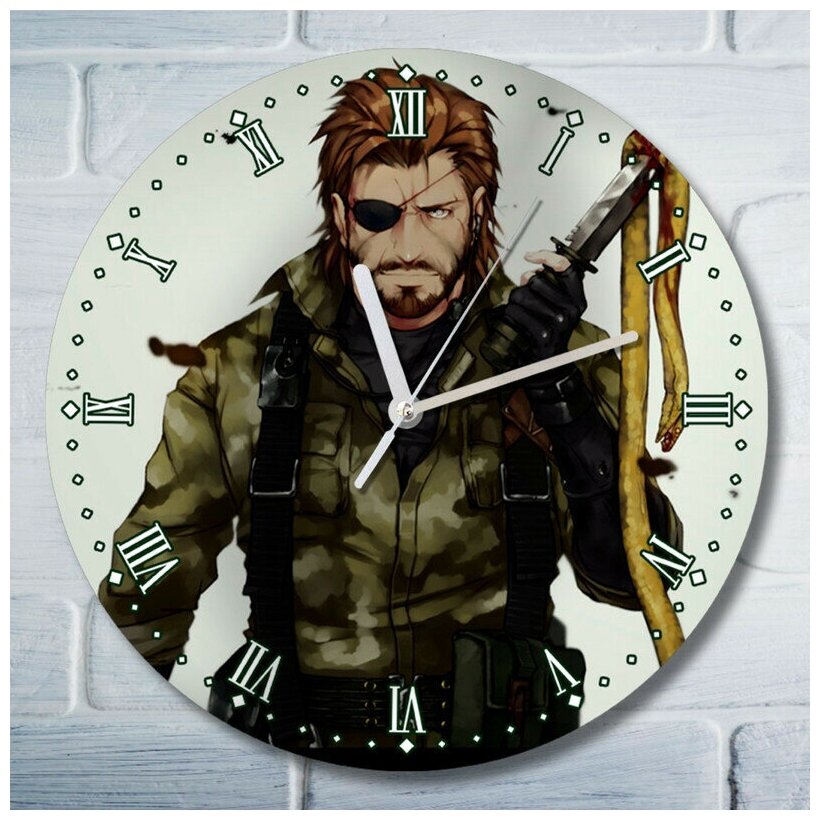 Настенные декоративные часы УФ с ярким рисунком, диаметр 28см Metal Gear Solid Portable Ops (PS, Xbox, PC, Switch) 2871