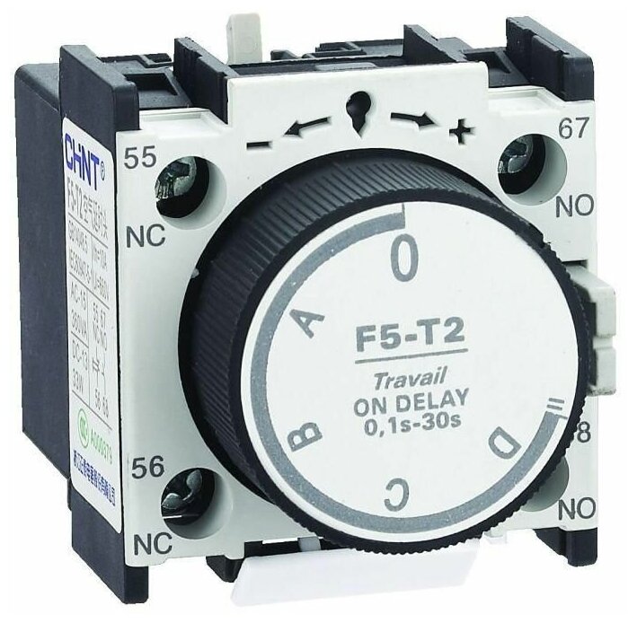 Приставка выдержки времени на вкл. F5-T2 (0.1-30с) к контакторам NC1; NC2 и NXC (R) CHINT 258022
