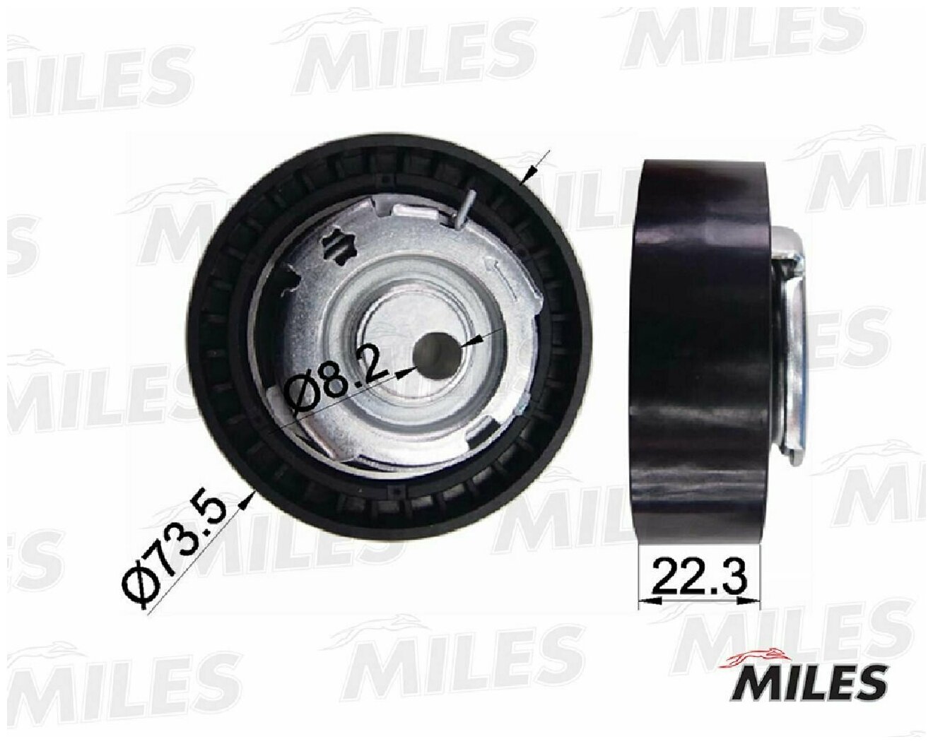 Ролик ремня ГРМ RENAULT LOGAN/SANDERO 1.4-1.6i 09- Н/О MILES AG02005