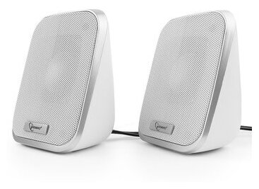 Колонки Gembird SPK-100-W 2.0, белая, 6 Вт, регулятор громкости, USB-питание