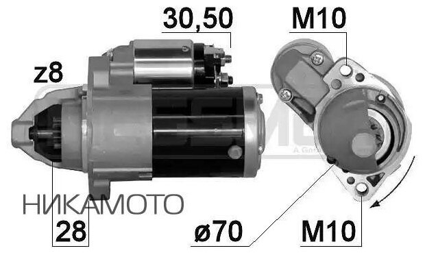 ERA 220884 Стартер 12V 1.4Kw
