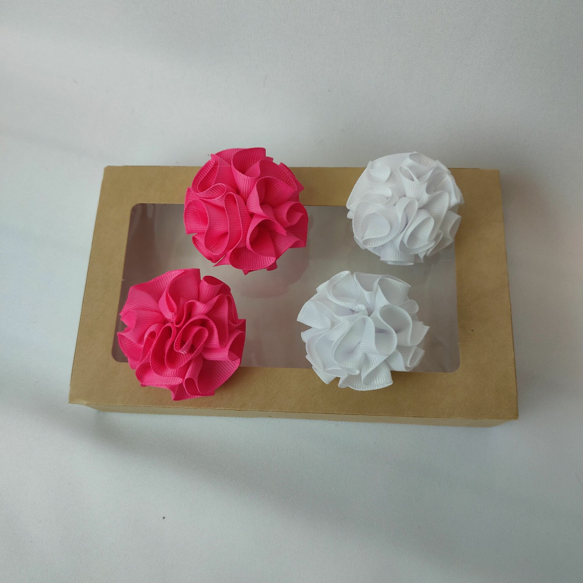 Банты для девочек ручной работы, бант шар, набор 4 штуки 2 цвета