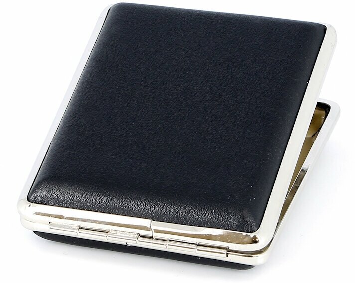 Портсигар S.Quire, нержавеющая сталь, искусственная кожа, цвет чёрный (AB02-19-2)