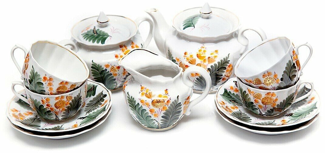 Сервиз чайный Ампир "Горюн-трава" 15 предметов / 6 персон