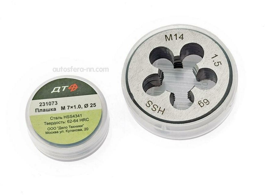 DELOTEKHNIKI 233147 Плашка M14*2.0 мм, Ø38 HSS9341 (ДТ)