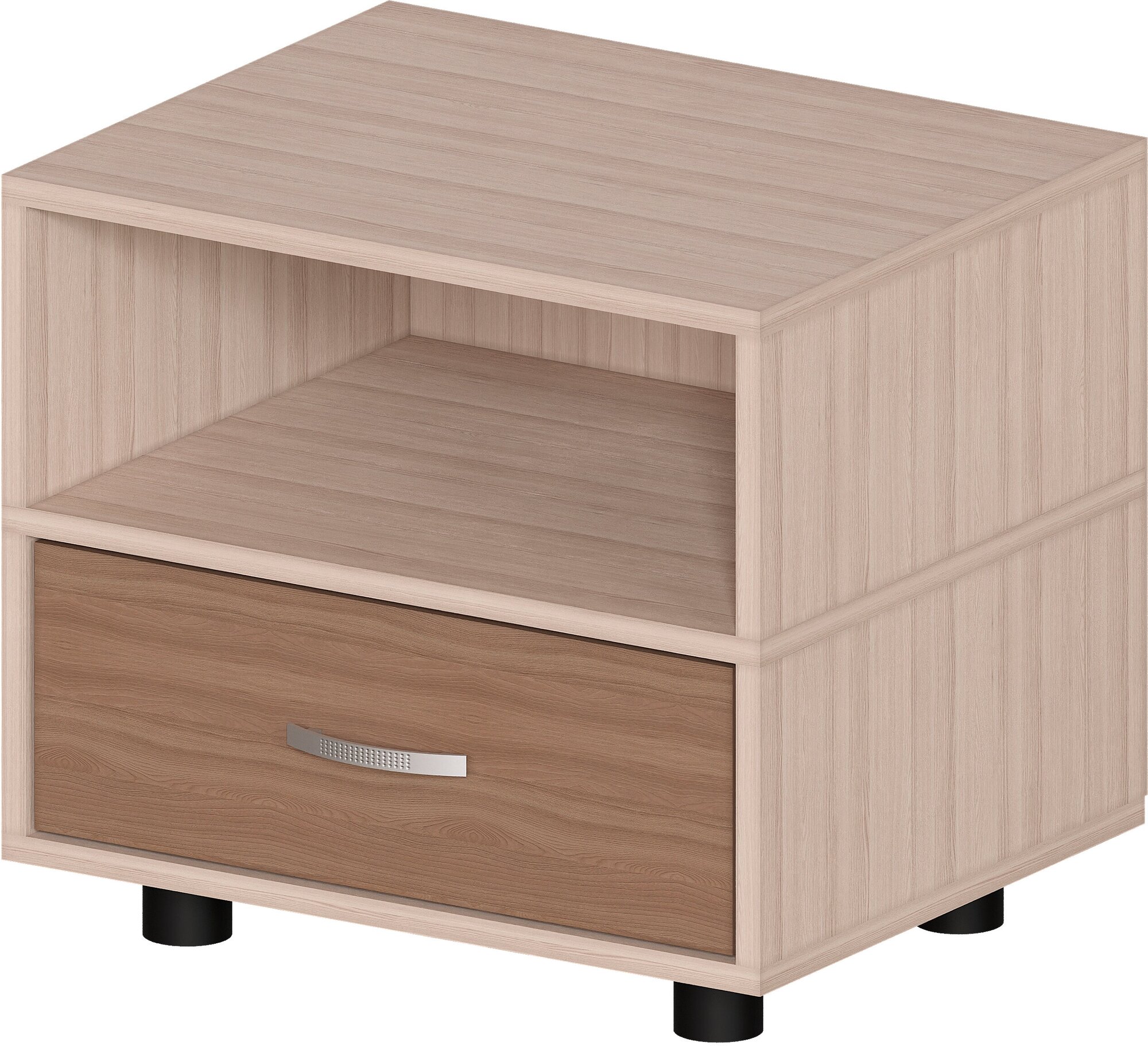 Комод СитиМебель-2 Ширина 50 см, Глубина 50 см, Высота 45 см, цвет: каркас Ясень шимо светлый, фасад Ясень шимо темный
