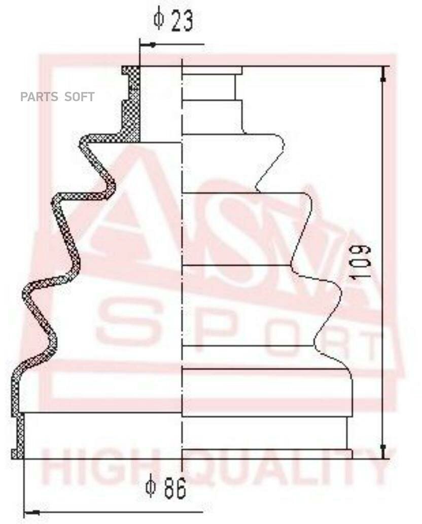 ASBT127 ASVA пыльник ШРУС AUDI 80 23x86x109 (без смазки)