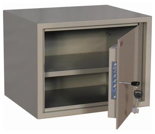 Шкаф бухгалтерский КОНТУР КБС-02, ключевой замок, полка, серый