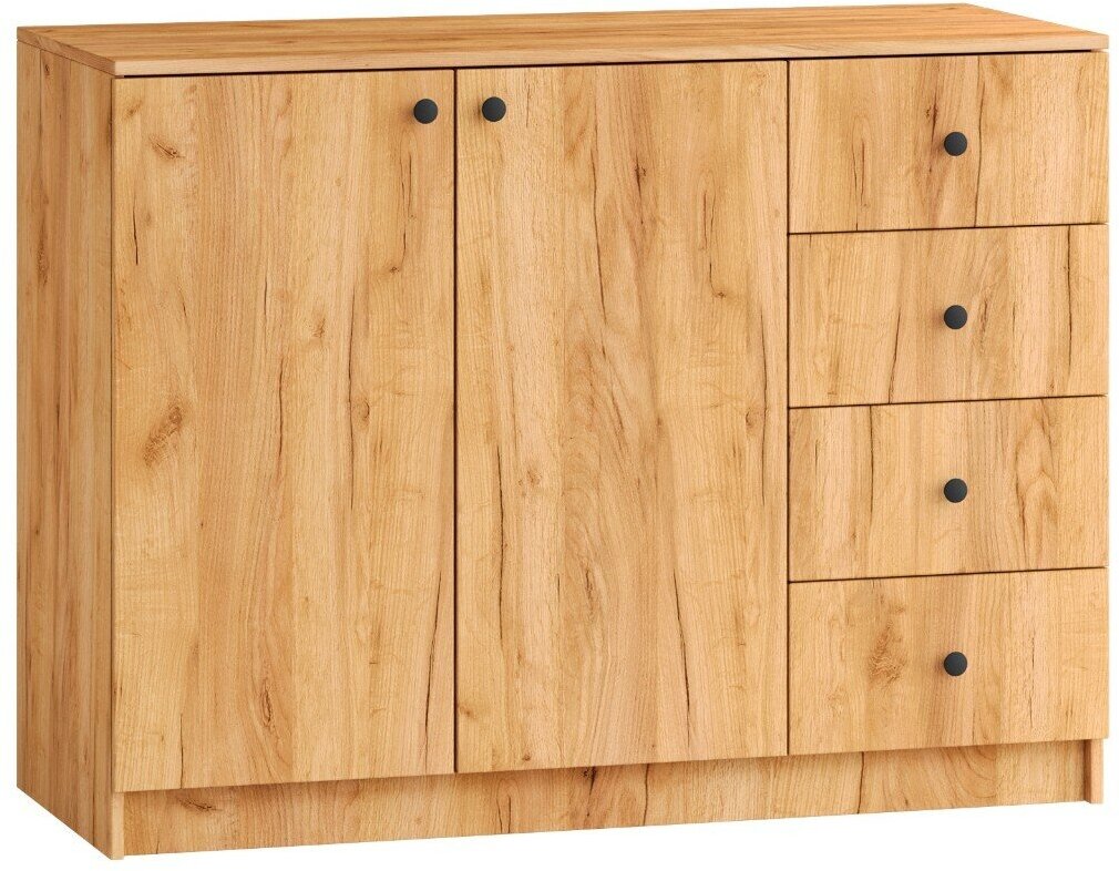 Комод для одежды Бард 8, Легкомаркет, ЛДСП, цвет дуб крафт золотой, 140х89х40, 4 ящика/двери