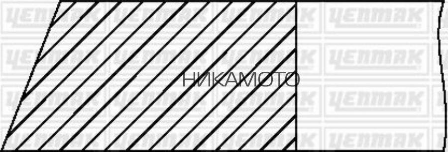 Кольца поршневые 1 цилиндр, AUDI / SEAT / VOLKSWAGEN 1.2x1.5x2.5 =77 [+0.50] YENMAK арт. 91-09306-050