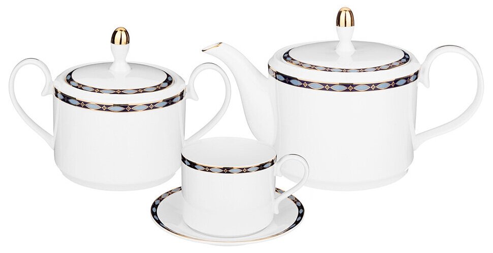 Чайный сервиз 590-463 lefard glamour 14 пр. на 6 пер. синий