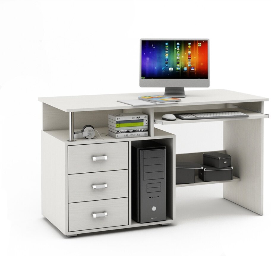 Стол компьютерный "Имидж (Арсенал) 59", 130x60x75 см, отделение для системного блока