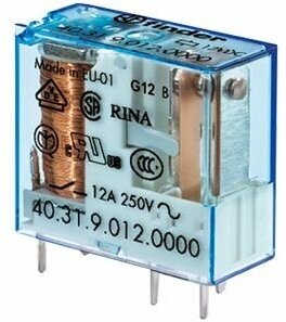 Миниатюрное реле; шаг 3.5мм; 1СO 10A; катушка 230В AC;