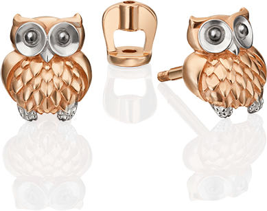 Серьги, красное золото, 585 проба