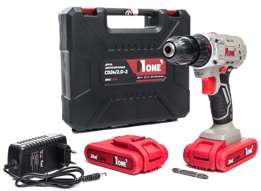 Дрель-шуруповёрт аккумуляторная NUMBER ONE CD24/2.0-2 (с 2 АКБ, ЗУ и кейсом)