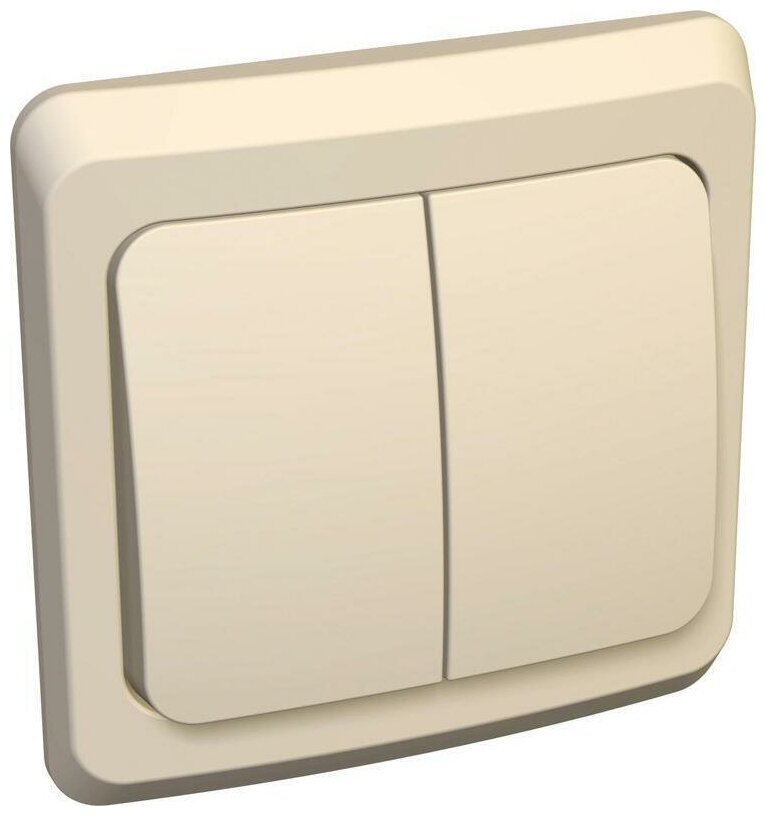 Выключатель Schneider Electric Этюд двухклавишный с индикацией кремовый