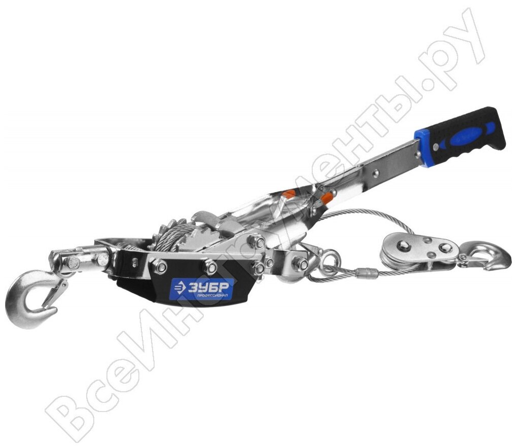 Ручная, Зубр, рычажная лебедка Зубр профессионал тросовая 4 т 3 м в сумке 43105-4-K, ямы или грязи, поможет