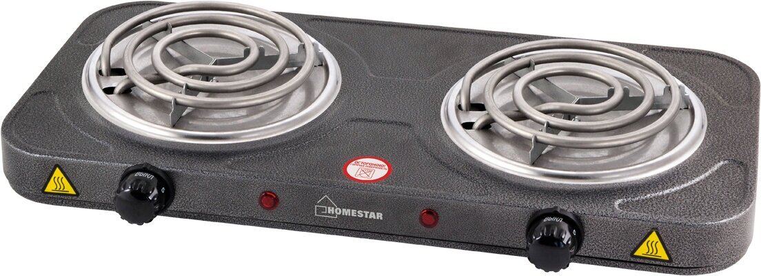 Плита электрическая Homestar 2 конфорки, ТЭН, HS-1105, серый