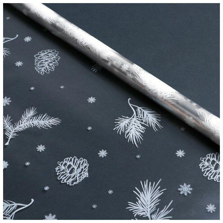 Плёнка глянцевая «Шишки», белая, 1 × 5.2 м, 9073743