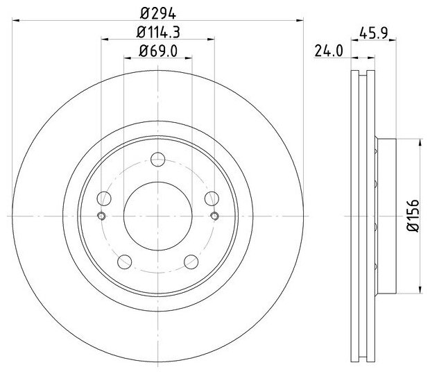 Диск тормозной перед Nisshinbo ND3044K