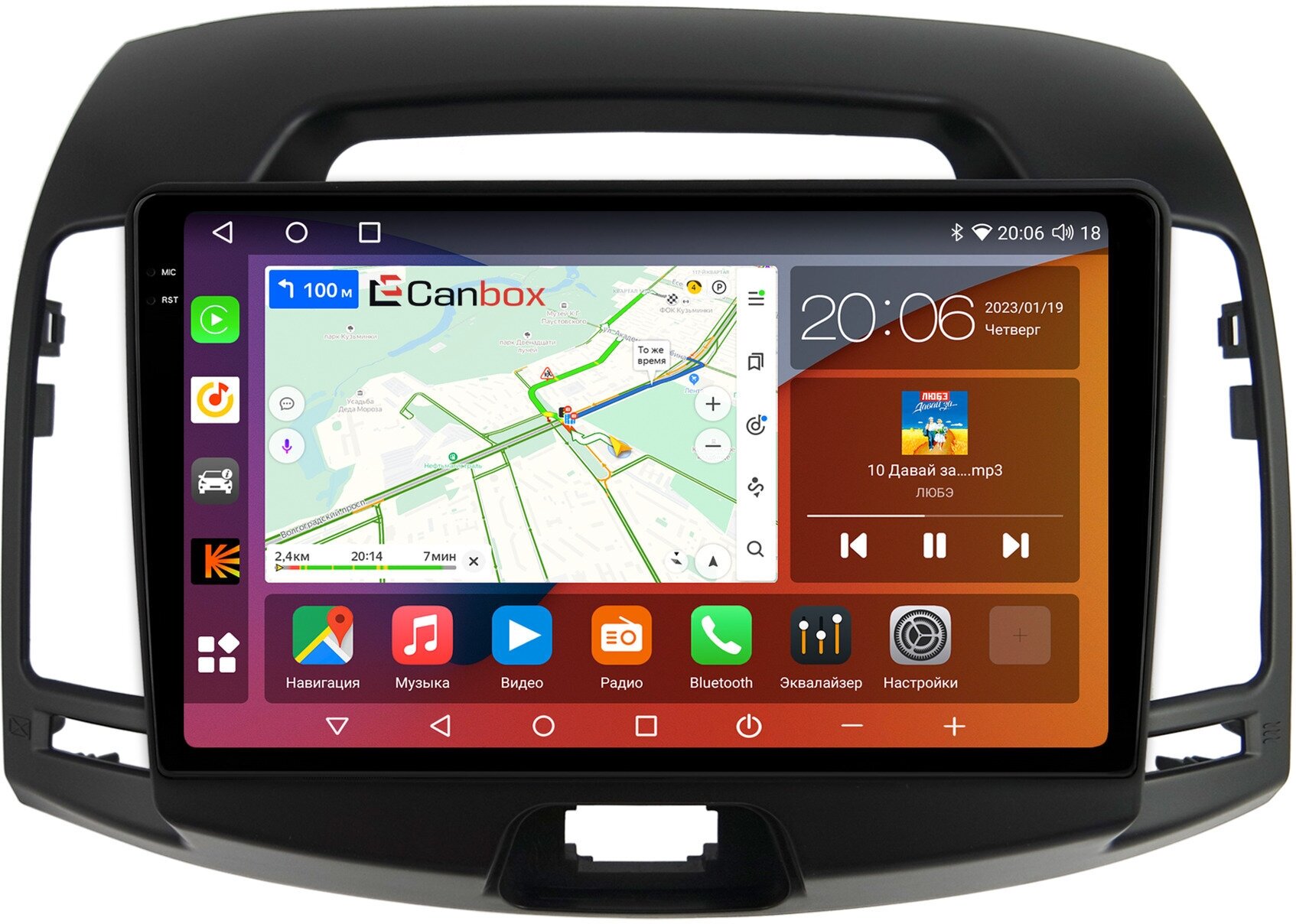 Штатная магнитола Canbox EVO 2K 5816-9-680 Hyundai Elantra 4 (HD) 2006-2011 (черная) Android 14 (4G-SIM, 8/256, DSP, QLed, AI, 360)