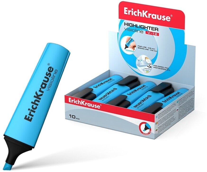 Текстмаркер Erich Krause Visioline, цвет чернил голубой (32500)