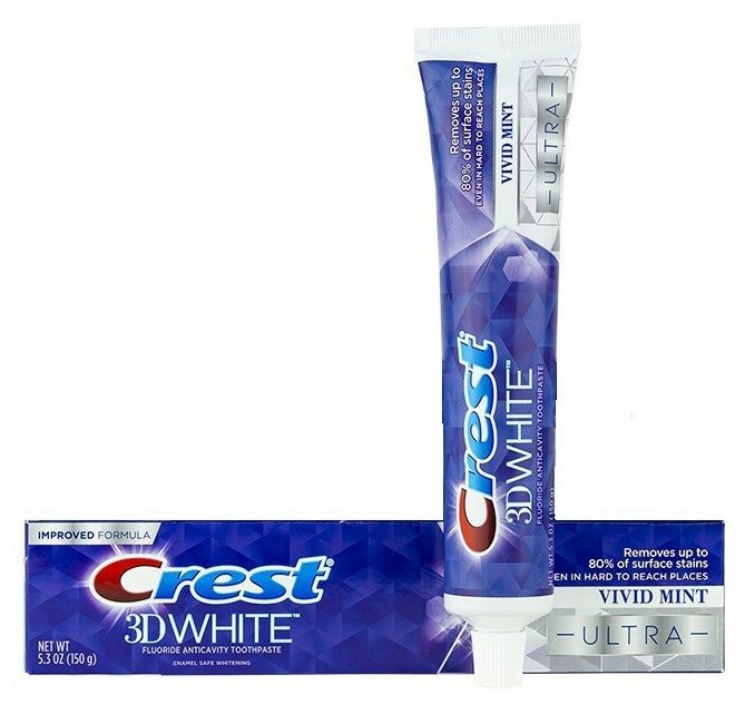 Crest 3D White Ultra Vivid Mint - Отбеливающая зубная паста, 147 грамм