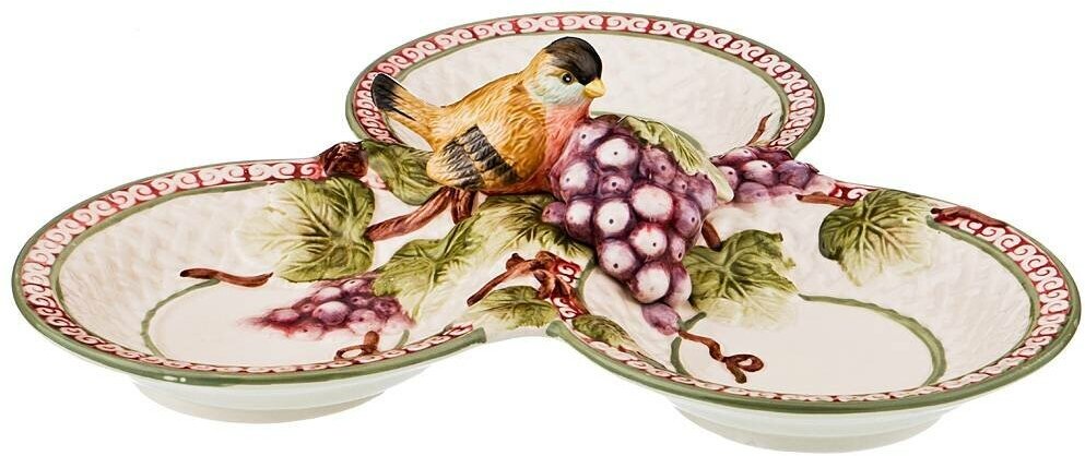 Менажница 3-х секционная птица 29*31см высота 9см KSG-59-416