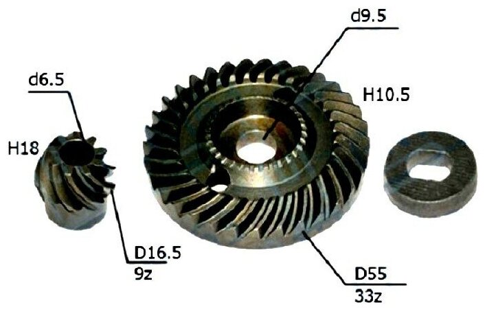 Шестерни для ушм DeWalt D28116, D28133, D28136 (см. описание)