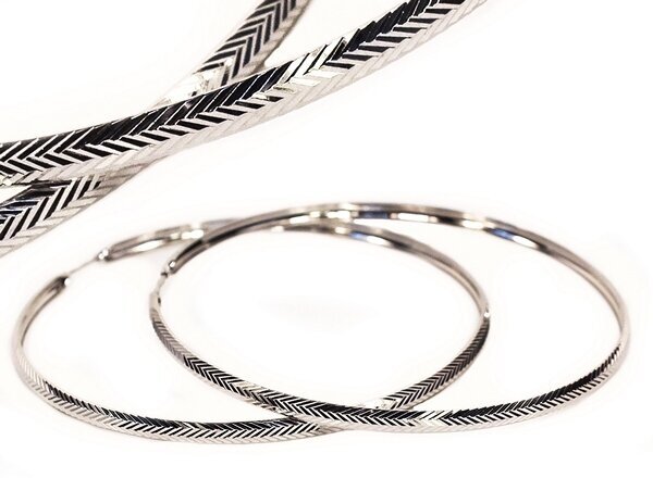 Серьги конго, серебро, 925 проба
