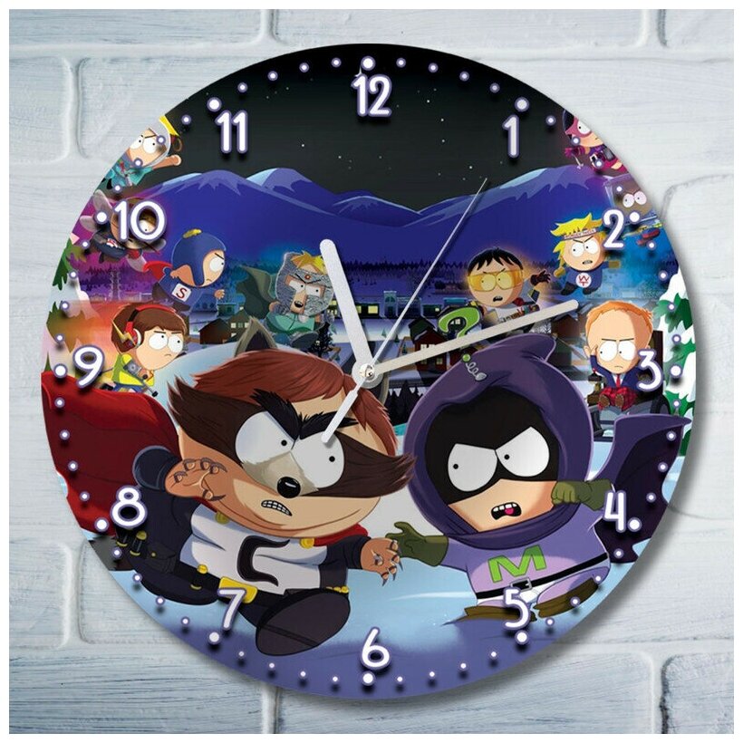 Настенные часы УФ с ярким рисунком игры South Park The Fractured But Whole (южный парк, PS, Xbox, PC, Switch) 4747